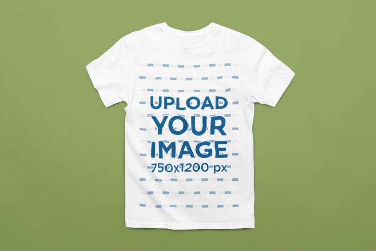 Placeit - Simple Mockup of a Gildan T-Shirt Flat Laid over a ...