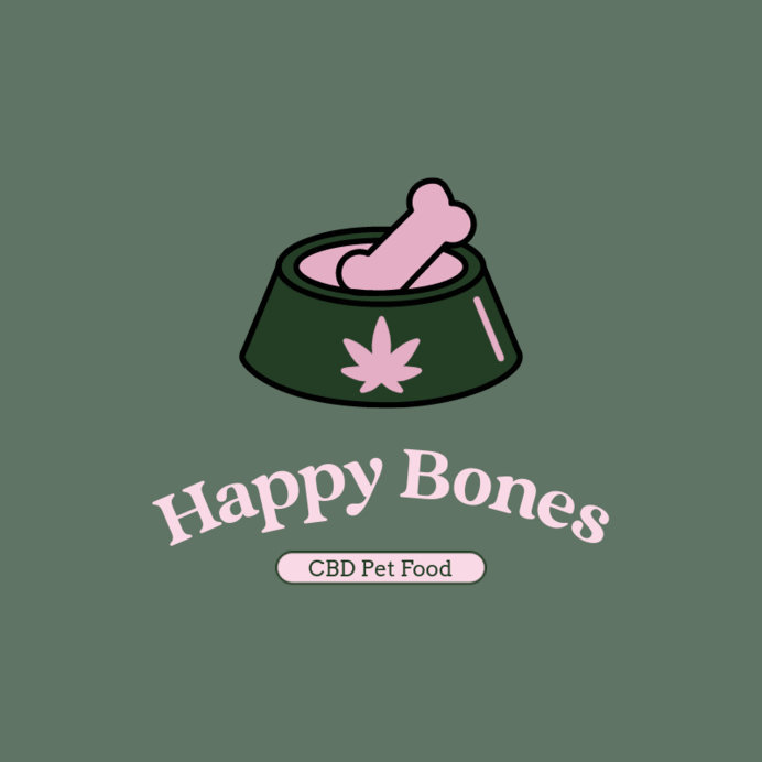 Placeit - CBD Pet Food Brand Logo Template Featuring a Dog Bone Graphic