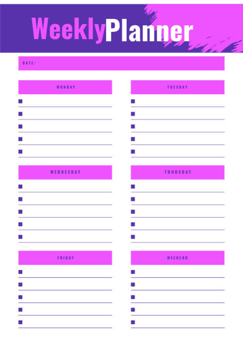 Placeit - Planner Design Creator for a Wellness Program With a Weekly ...
