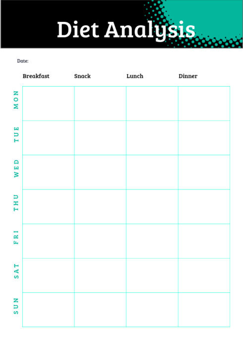 Placeit - Planner Design Generator Featuring a Diet Plan for a Wellness ...