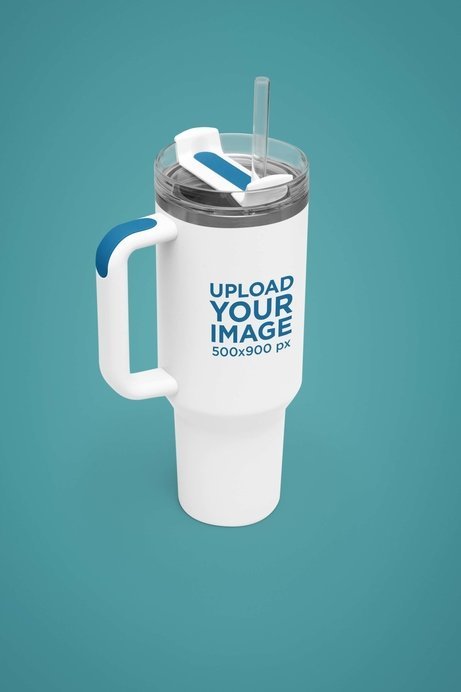 Placeit - Drinkware Mockup Featuring a Stanley Tumbler Placed on a ...