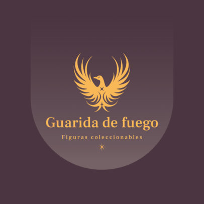 Placeit - Collectibles Store Logo Template Featuring a Winged Beast Icon