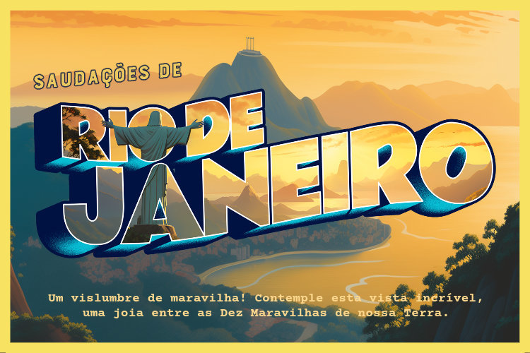 Placeit - Postcard Design Maker Featuring an Illustration of Rio de Janeiro