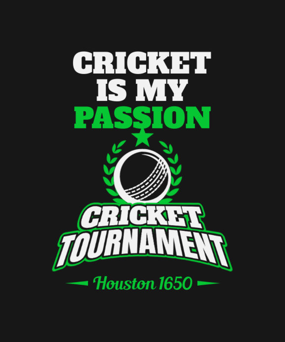 Placeit - T-Shirt Design Template with Bold Fonts for a Cricket Tournament