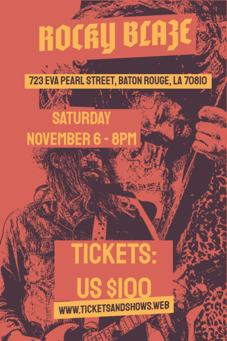 Placeit - Poster Design Generator with a Guitarist Picture to Promote a ...