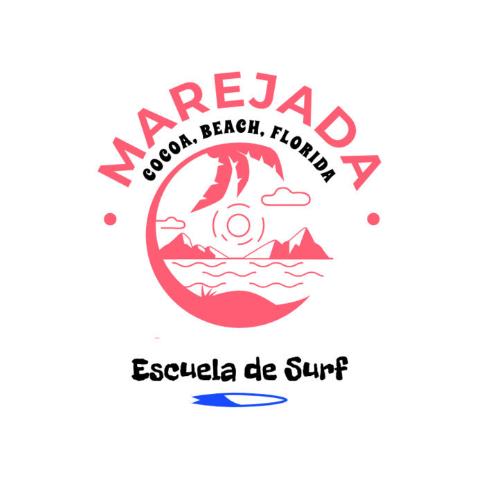 Placeit - Surf School Logo Template Featuring an Island Illustration