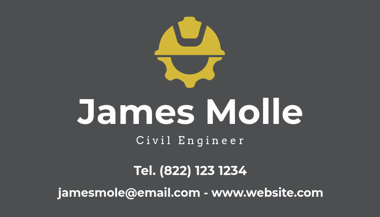 Placeit - Business Card Template for Civil Engineers
