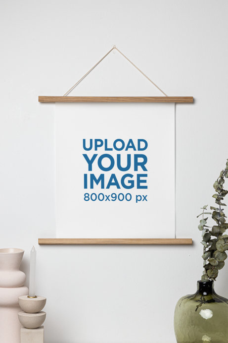 Placeit - Matte Vertical Poster Mockup Featuring a Modern Setting