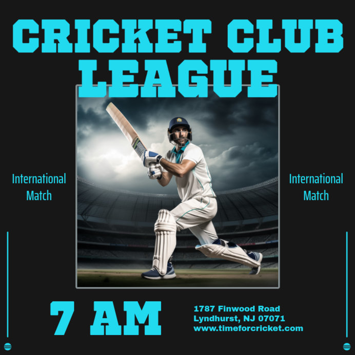 Placeit - Instagram Post Generator for a Cricket League's Final Match