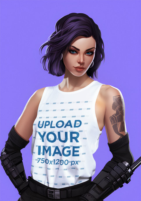 Placeit - Tank Top Mockup of an AI-Generated Woman Graphic Inspired by ...