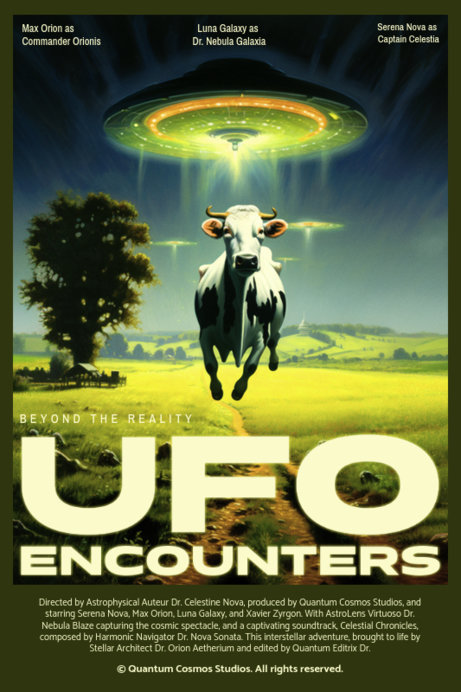 Placeit - Poster Design Generator for a UFO-Themed Movie With a Retro ...