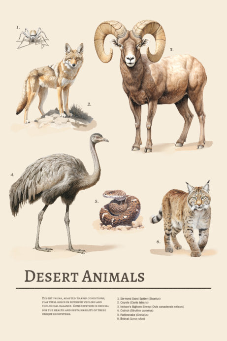 Placeit - Art Print Design Generator Featuring Illustrated Desert Animals