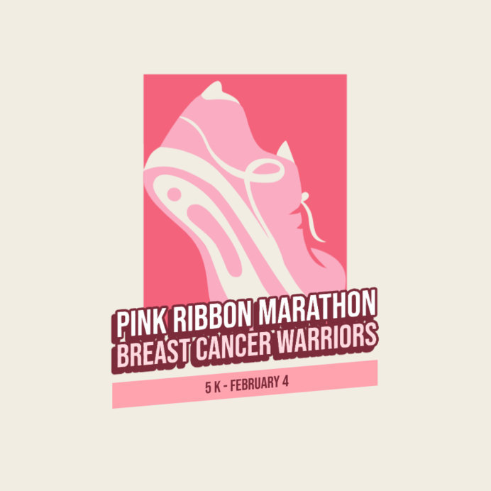 Placeit - Logo Maker for a Breast Cancer Awareness Marathon