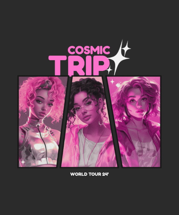 Placeit - T-Shirt Design Template Featuring a Merch Theme for a Girl ...