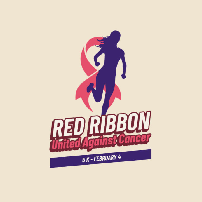 Placeit - Logo Template with a Female Runner Silhouette for a Cancer ...