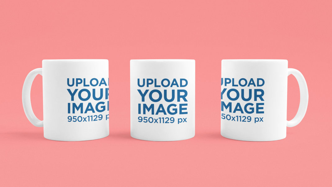 Placeit - 3D Mockup of Three Coffee Mugs Placed on a Customizable ...