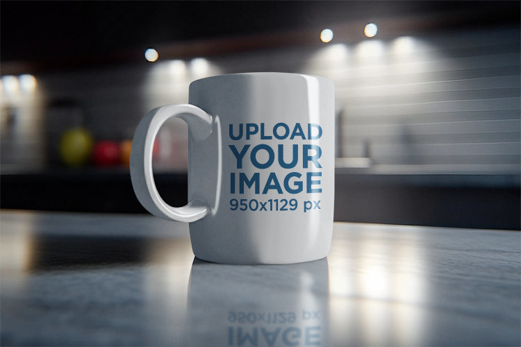 Placeit - AI-Generated Mockup Featuring a Coffee Mug Placed in a Gray ...
