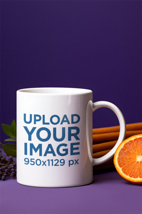 Placeit - Sublimated AI-Generated Coffee Mug Mockup Featuring an Orange ...