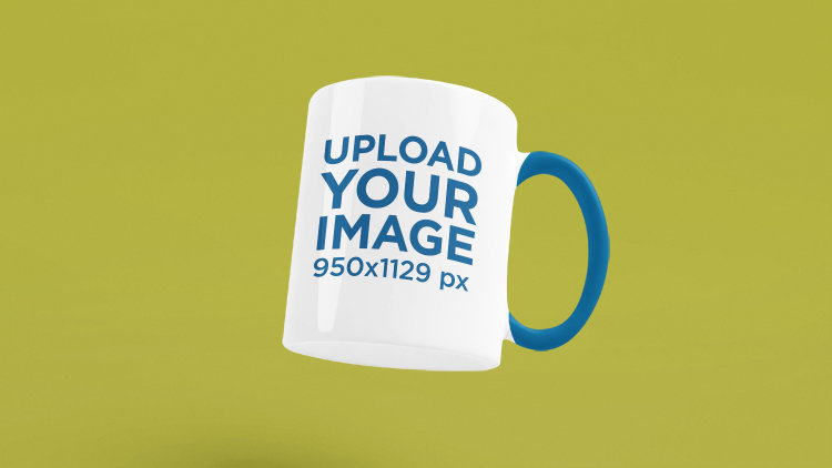 Placeit - Mockup Featuring a 3D 11 oz Coffee Mug Floating in a Colorful ...