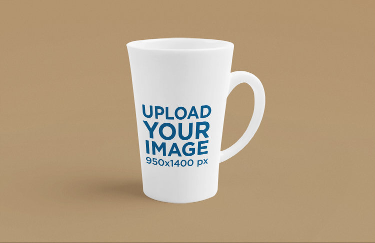 Placeit - Mockup of a 3D Conic Mug Placed Over a Customizable Surface