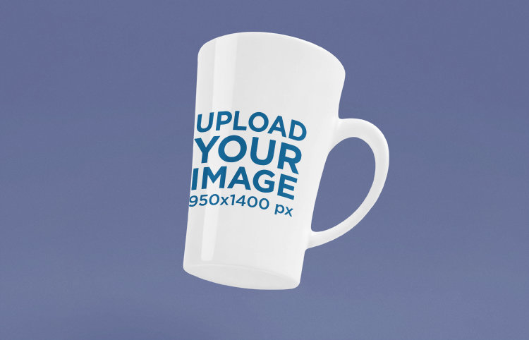 Placeit - Mockup of a 3D 15 oz Conic Coffee Mug in a Color-Customizable ...