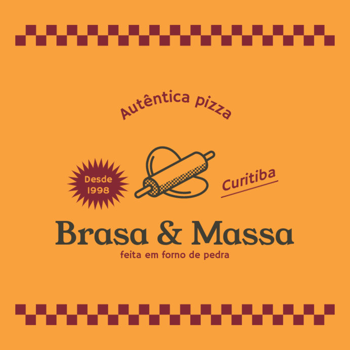 Placeit - Authentic Pizza Place Logo Creator Featuring a Roll and Dough