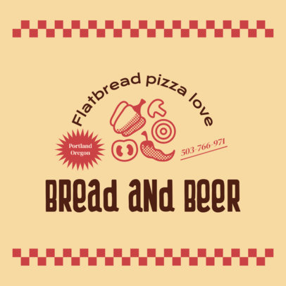 Placeit - Online Logo Template for a Flatbread Pizza Restaurant