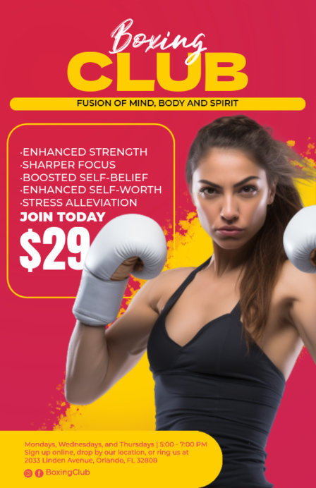 Placeit - Flyer Creator with an AI-Generated Female Boxer to Promote a ...