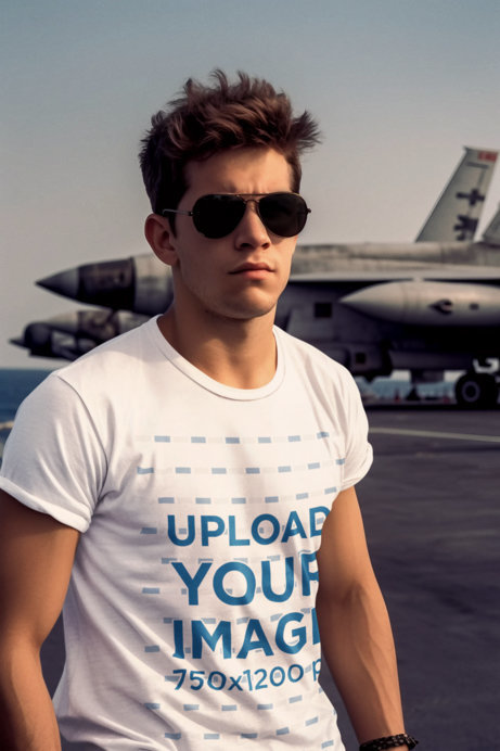 Placeit - Movie-Inspired Mockup of a Male Pilot Wearing Aviator ...