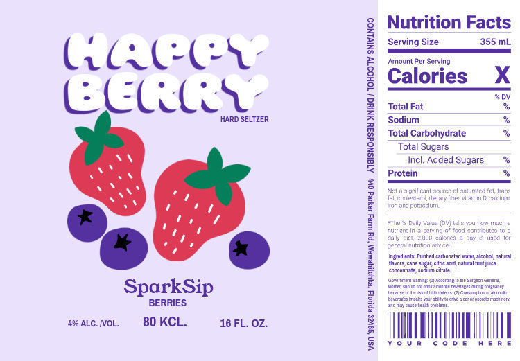 Placeit - Hard Seltzer Label Design Creator Featuring Illustrated Berries
