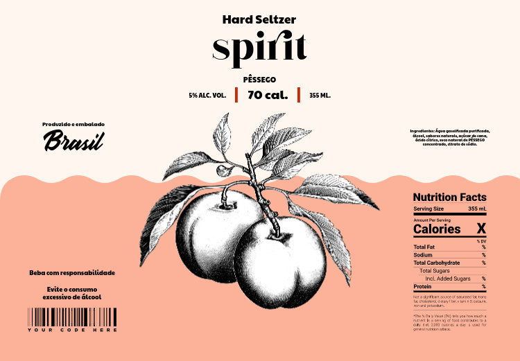 Placeit - Peach-Flavored Hard Seltzer Label Design Template with AI ...