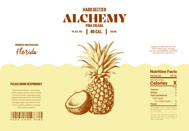 Placeit - Hard Seltzer Label Design Template Featuring Fruit Graphics ...
