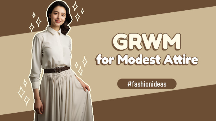 Placeit - YouTube Thumbnail Template for a GRWM Vlog With a Modest ...