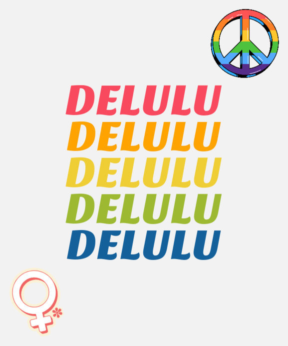 Placeit - T-Shirt Design Maker Featuring the Delulu Word Repeated in ...