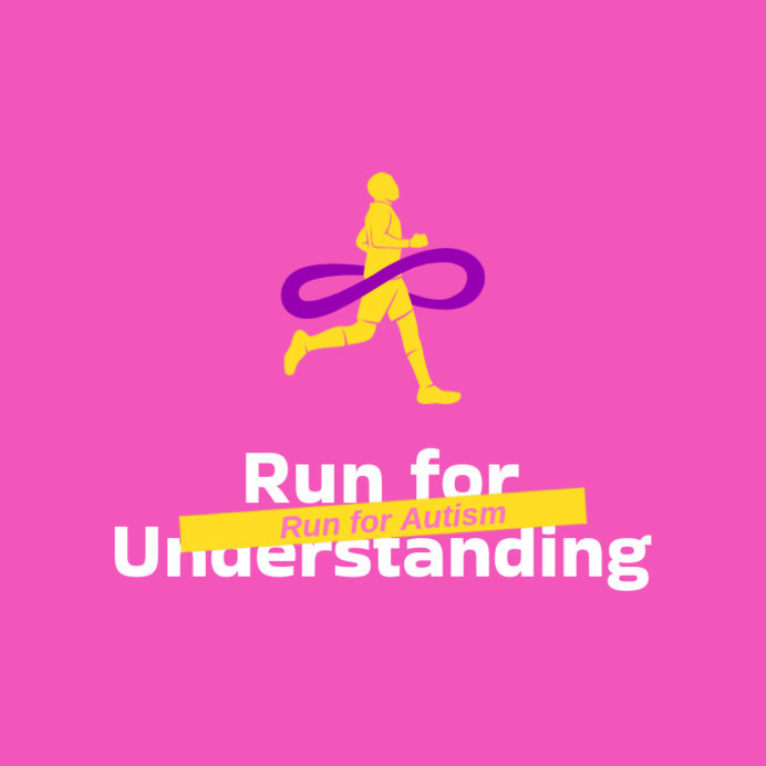 Placeit - United-for-Autism Marathon Logo Template with a Runner Silhouette