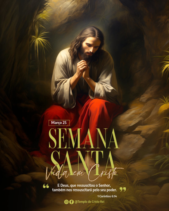 Placeit - Instagram Post Template for Holy Week Featuring an AI-Created ...