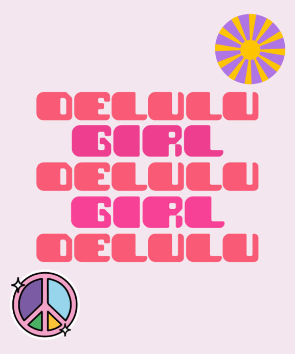 Placeit - Retro T-Shirt Design Maker Featuring a Delulu Quote for Girls ...