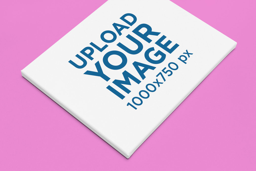 Placeit - Art Print Canvas Frame Mockup Featuring a Colorful Backdrop