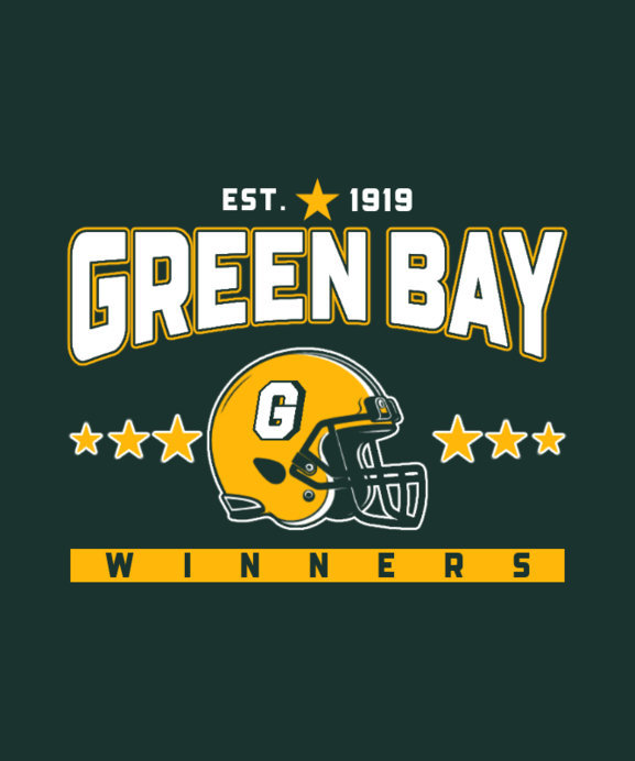 Placeit - T-Shirt Design Template Inspired by the Green Bay Packers ...