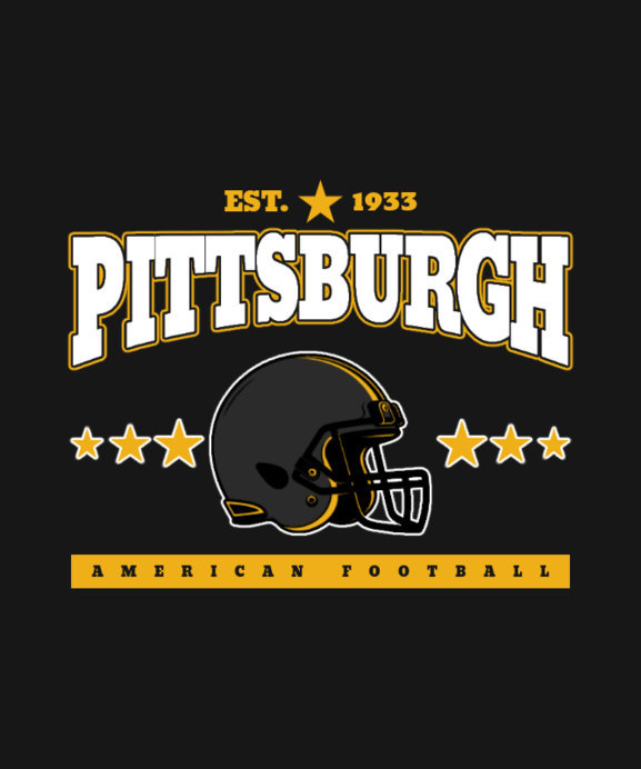 Placeit - Steelers-Inspired T-Shirt Design Creator Featuring a Football ...