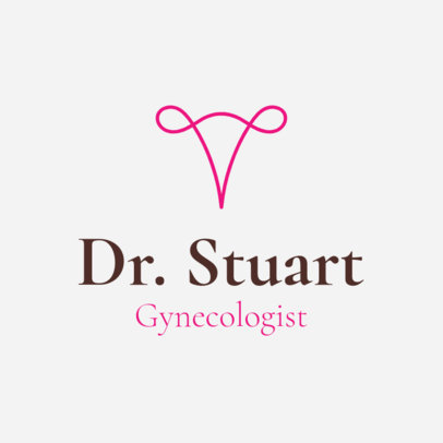 Placeit - Gynecologist Logo Maker Featuring a Minimalist Uterus Graphic