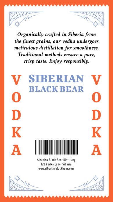 Placeit - Back Label Maker for an Organic Handmade Vodka Brand