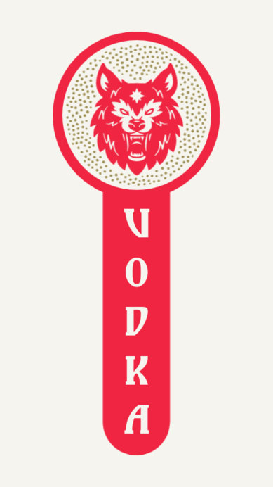 Placeit - Sticker Creator With a Wolf Graphic for a Handmade Vodka Beverage