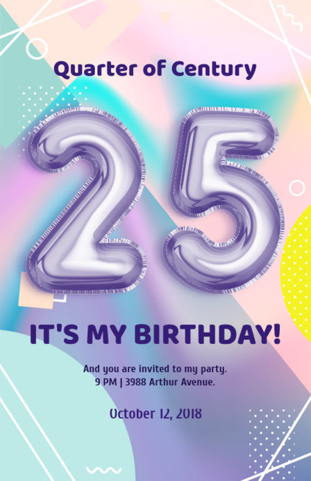 Placeit - Flyer Template with Balloon Numbers and Pastel Colors