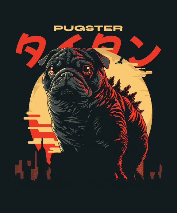 Placeit - T-Shirt Design Generator Featuring a Pug Graphic Inspired by ...