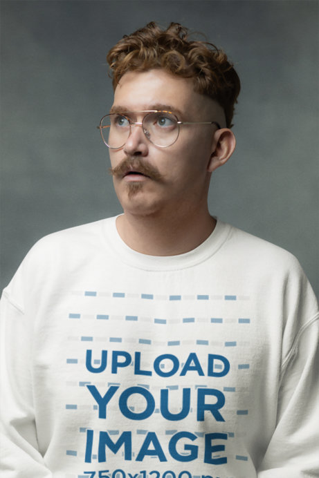 Placeit - Retro-Themed Mockup of a Man with a Mustache and Glasses ...
