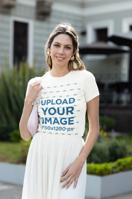 Placeit - Modest Fashion-Themed Mockup of a Smiling Woman Wearing a ...