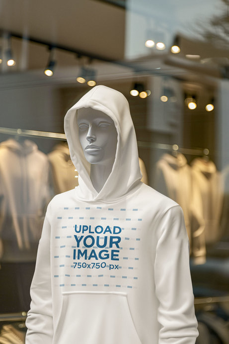 Placeit - Mockup of a Male Mannequin Dressed in a Pullover Hoodie in ...