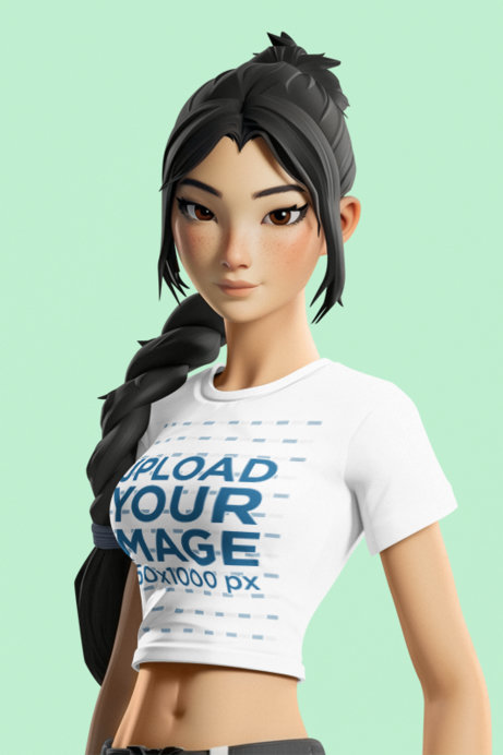 Placeit - Mockup of a 3D Female Character Inspired by Fortnite Wearing ...