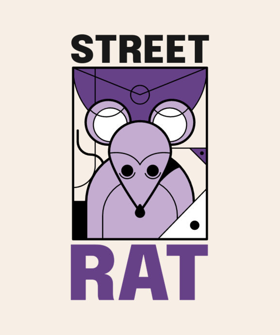 Placeit - T-Shirt Design Template Featuring an Illustrated Rat with an ...